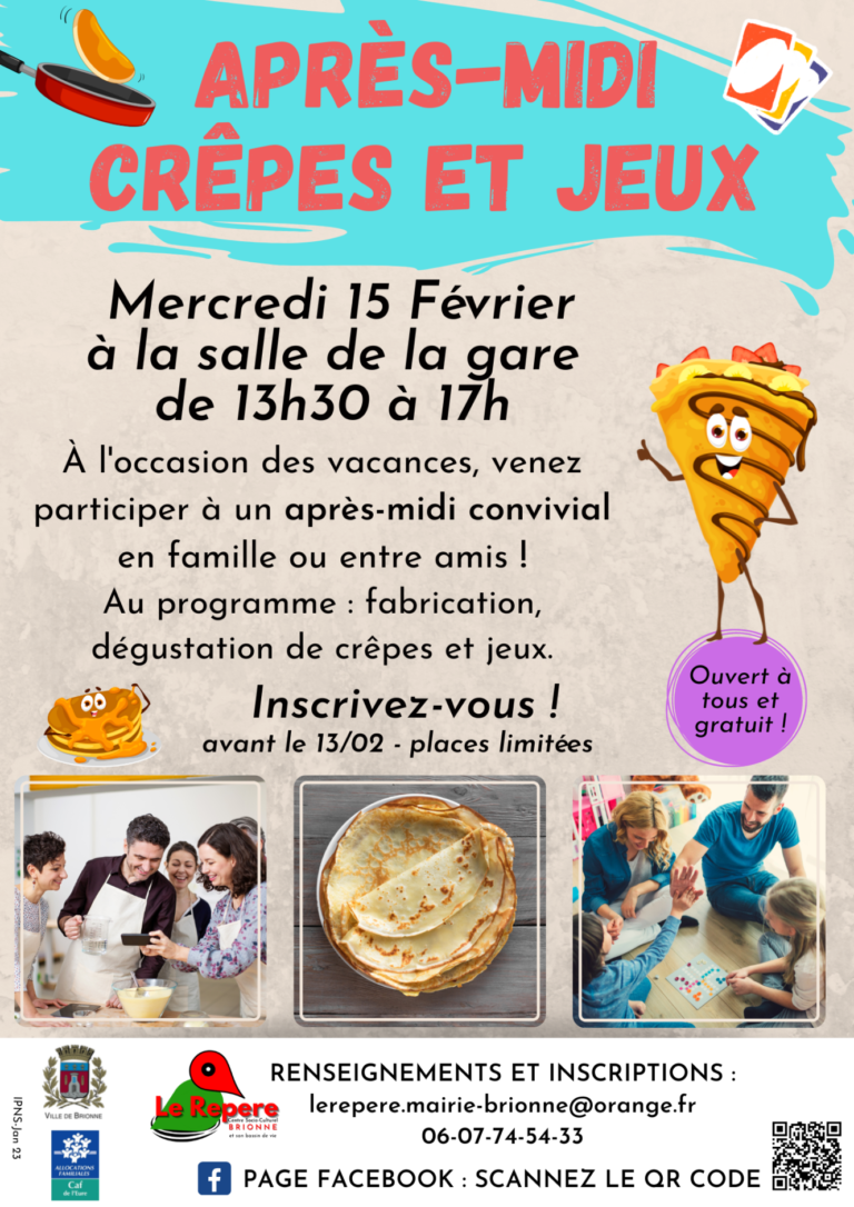 Après-midi crêpes et jeux - Mairie de Brionne