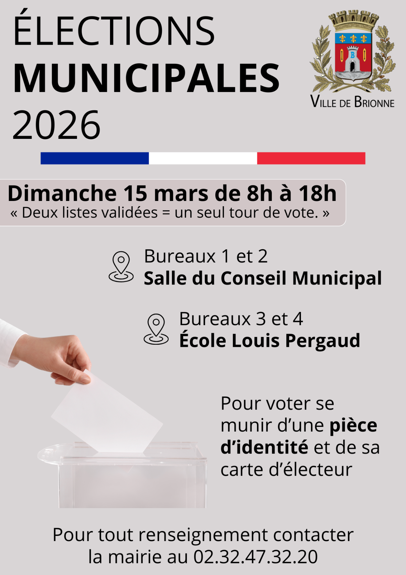 Élections municipales 2026 - Mairie de Brionne